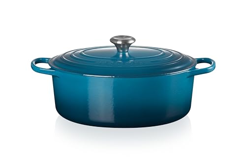 Le Creuset Enameled Cast Iron Signature Oval Dutch Oven, 6.75 qt., Deep Teal