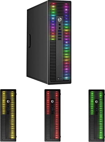HP EliteDesk Desktop RGB Lights Computer AMD A-Series Processor 16 GB RAM, 512 GB SSD, Windows 10 Pro 64-bit, Wi-Fi, Gaming PC Keyboard & Mouse (Renewed)