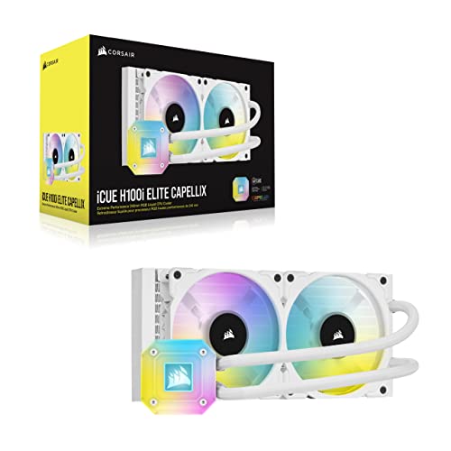 Corsair iCUE H100i Elite Capellix Liquid CPU Cooler for Desktop - White