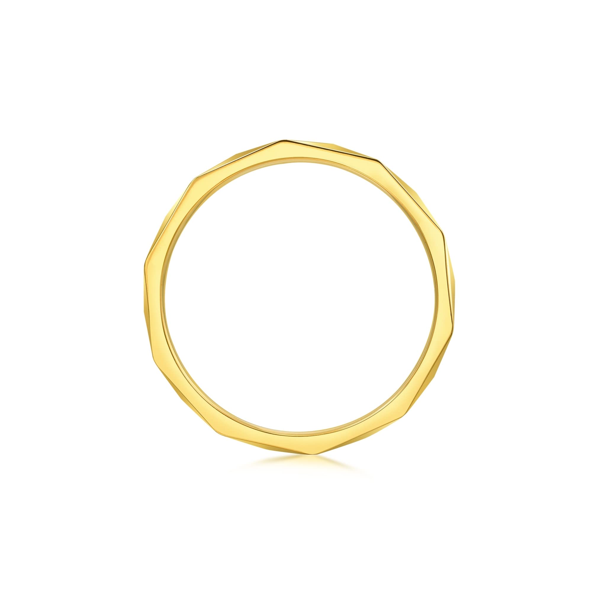 Chow Sang Sang Dazzling Mirror Gold 999.9 24K Solid Gold Price-by-Weight Gold Simple Decagon with Triangular Pattern Stackable Slip-On Bangle for Women 93421K (Approx. 2.34tael (~87.58g), 8 (Wrist Size:15-16 CM))