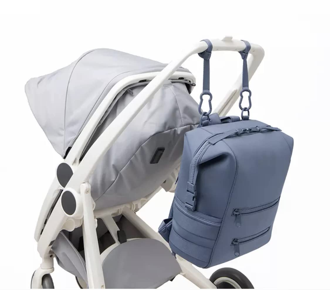 Diaper Bag Backpack- Multifunctional bag- Stylish baby bag- Baby bag with stroller hooks- Diaper bag with changing pad- Maternity bag for Mom and Dad (Blue)