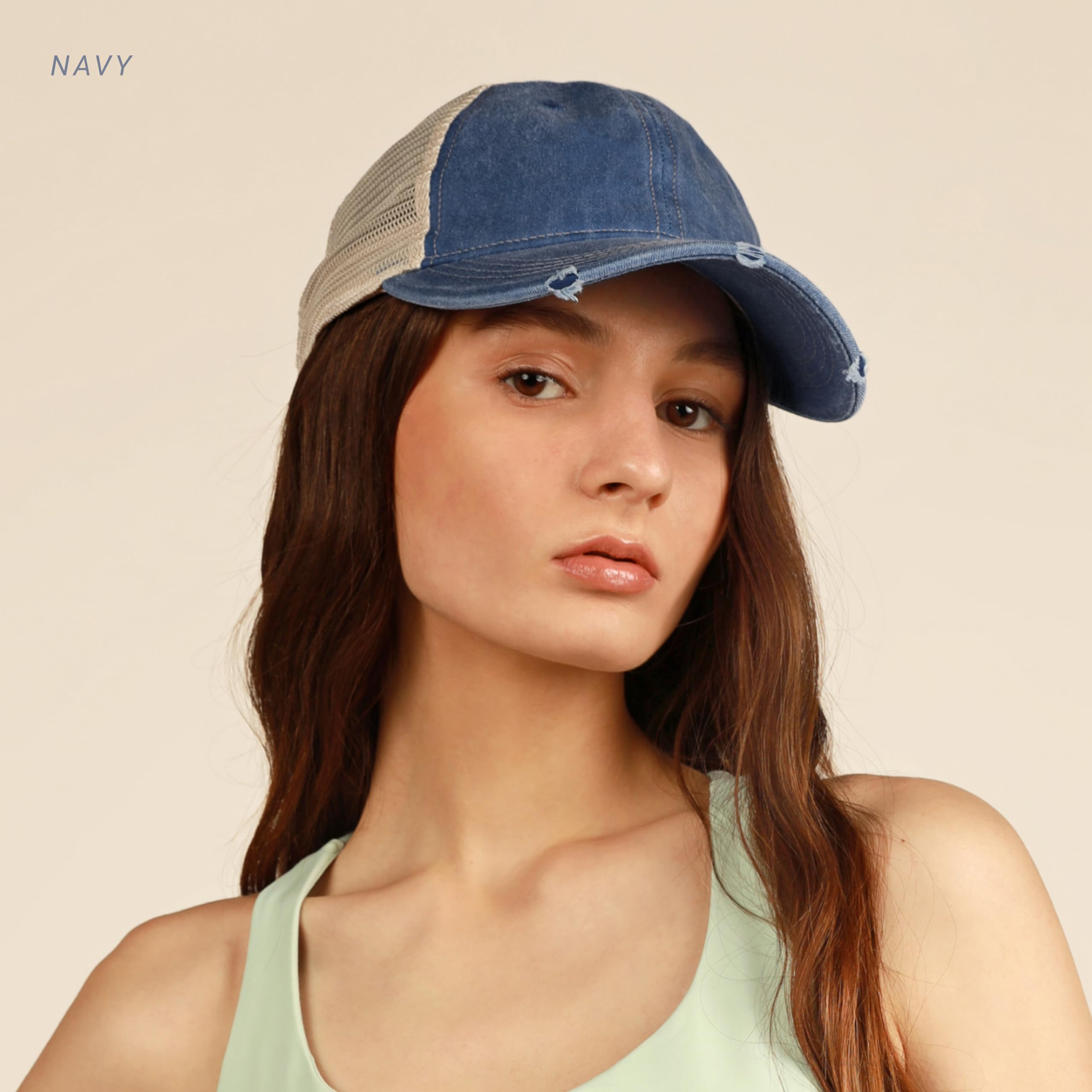 CHOK.LIDS Everyday Premium Washed Trucker Hat Unstructured Distressed Pigment Dyed Cap Adjustable Outdoor Headwear (Charcoal.)