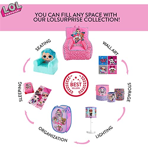 Idea Nuova Figural Plush Foam Chair for Kids, LOL Surprise 13D x 17W x 20H in