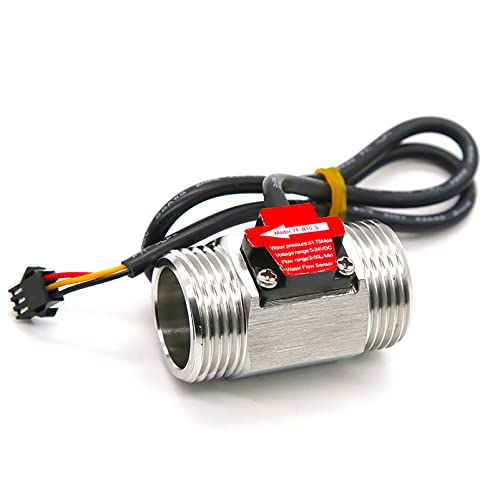 G1" BSP Male Thread Stainless Steel Water Flow Switch Hall Effect Sensor Flowmeter for Shower Water Heater