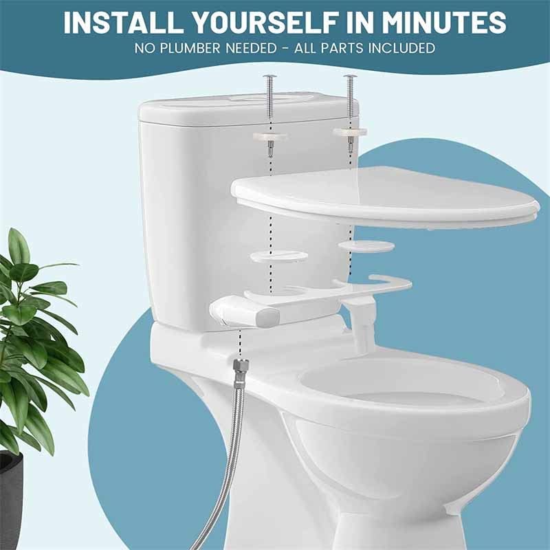 DFHBFG Bidet Attachment Toilet Seat Attachment Dual Nozzle Bidet Adjustable Water Pressure Non-Electric Ass Sprayer