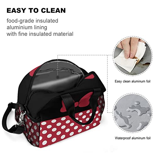 ZLCMMF Portable Lunch Bag Cartoon Reusable Lunch Box Insulated Tote Bag for Women Men Work Travel Picnic