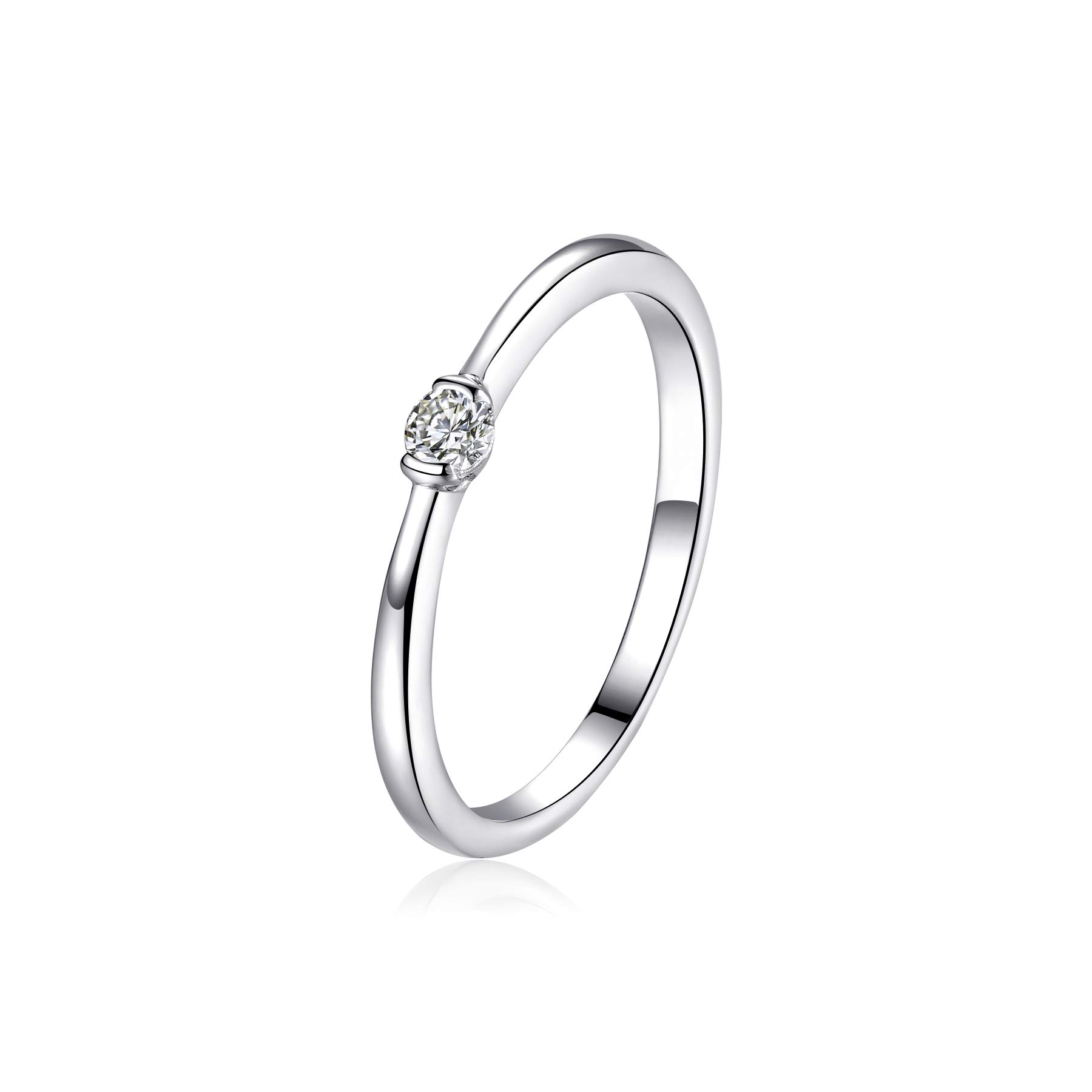 CANDYFANCY Promise Rings Cubic Zirconia 925 Sterling Silver Midi Knuckle Stackable Engagement Wedding Band Size 6.25