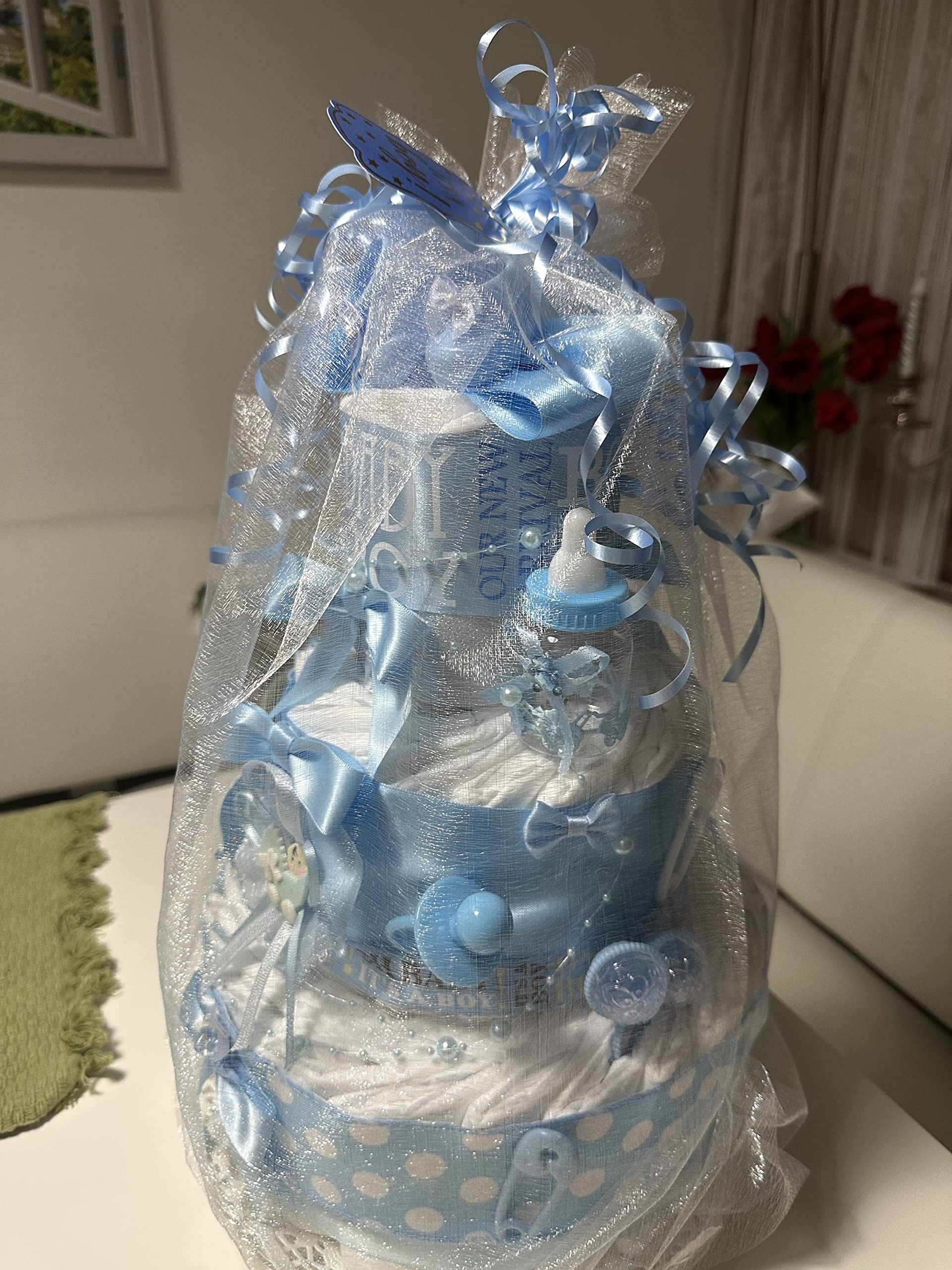 Diaper Cake for Baby BOY w/Candy