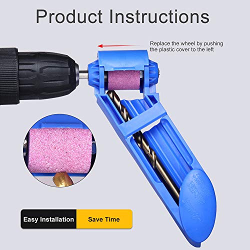 Drill Grinder Grinding Tool for Drill Polishing Wheel Drill Bit Sharp Sharpener Diamond Hand Drill Sharpening Tool Portable Drill Powered Tool 2pcs (2, Blue &Orange)