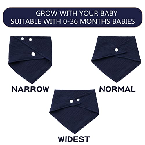 Rapotti Baby Drool Bibs Cotton for Boys and Girls Solid Colors 8 Pack Baby Bids Set for Teething and Drooling