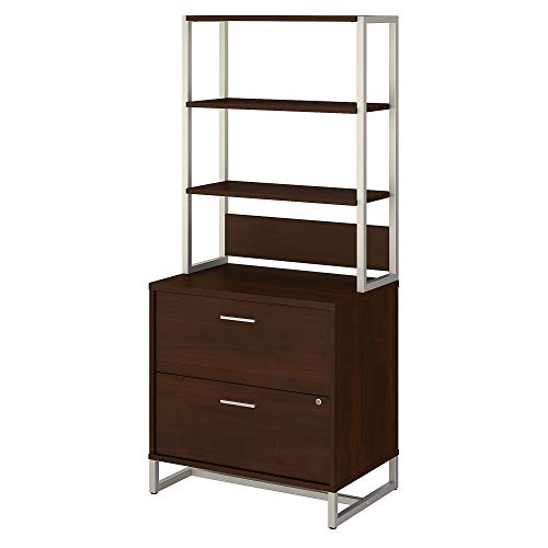 Bush Business Furniture Method 2 Drawer Lateral File Cabinet with Hutch, Century Walnut