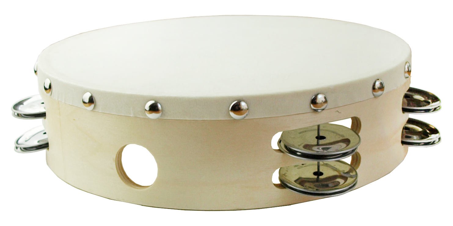 Tambourine 8 inch Double Row Jingles - Handheld Tambourine for Church Kids Adults