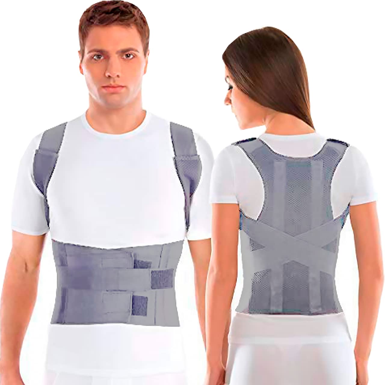Comfort Posture Corrector and Back Support Brace / 100%-Cotton Liner X-Large Grey