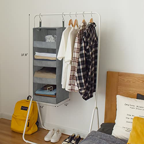 GRANNY SAYS Bundle of 2-Pack Hanging Shelves for Closet & 3-Pack Wardrobe Storage Bins