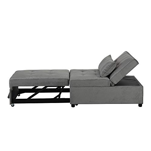 Gray Sofa Bed with Storage(Folding)