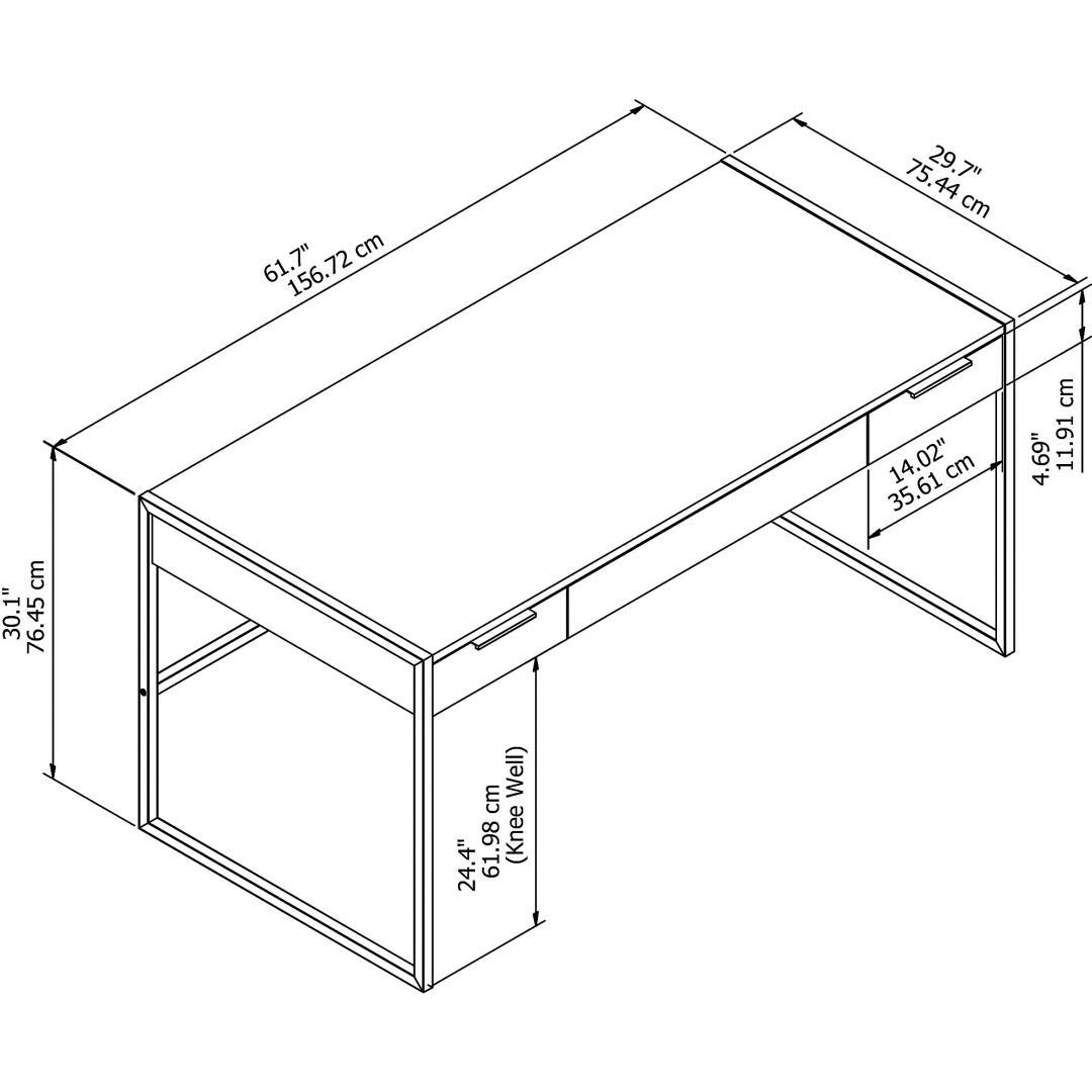 Bush Furniture Office by Kathy Ireland Atria 60W x 30D Writing Desk with Drawers