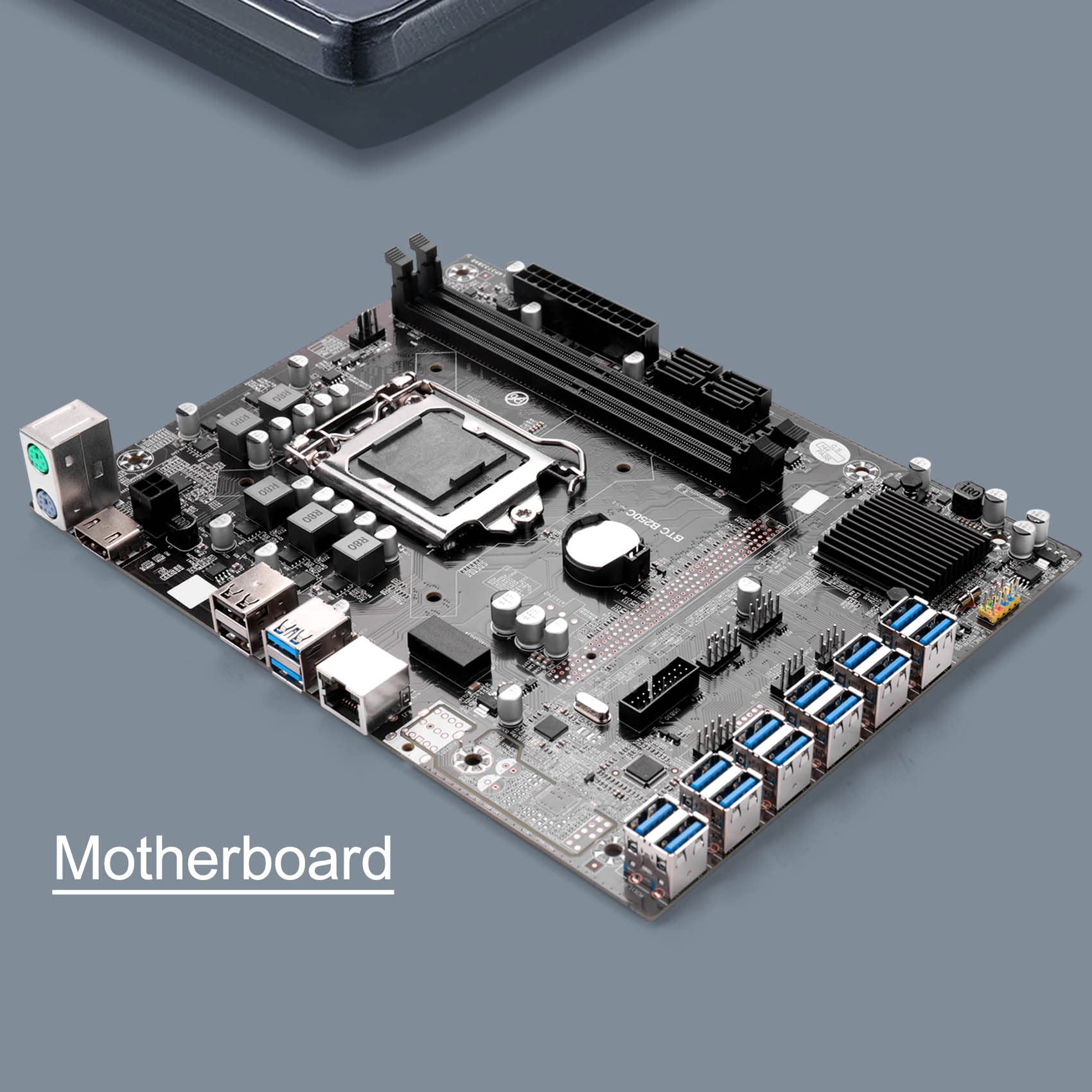 Exogio B250C BTC with Cable+ Cable 12XPCIE to USB3.0 GPU Slot LGA1151 Support DDR4 DIMM