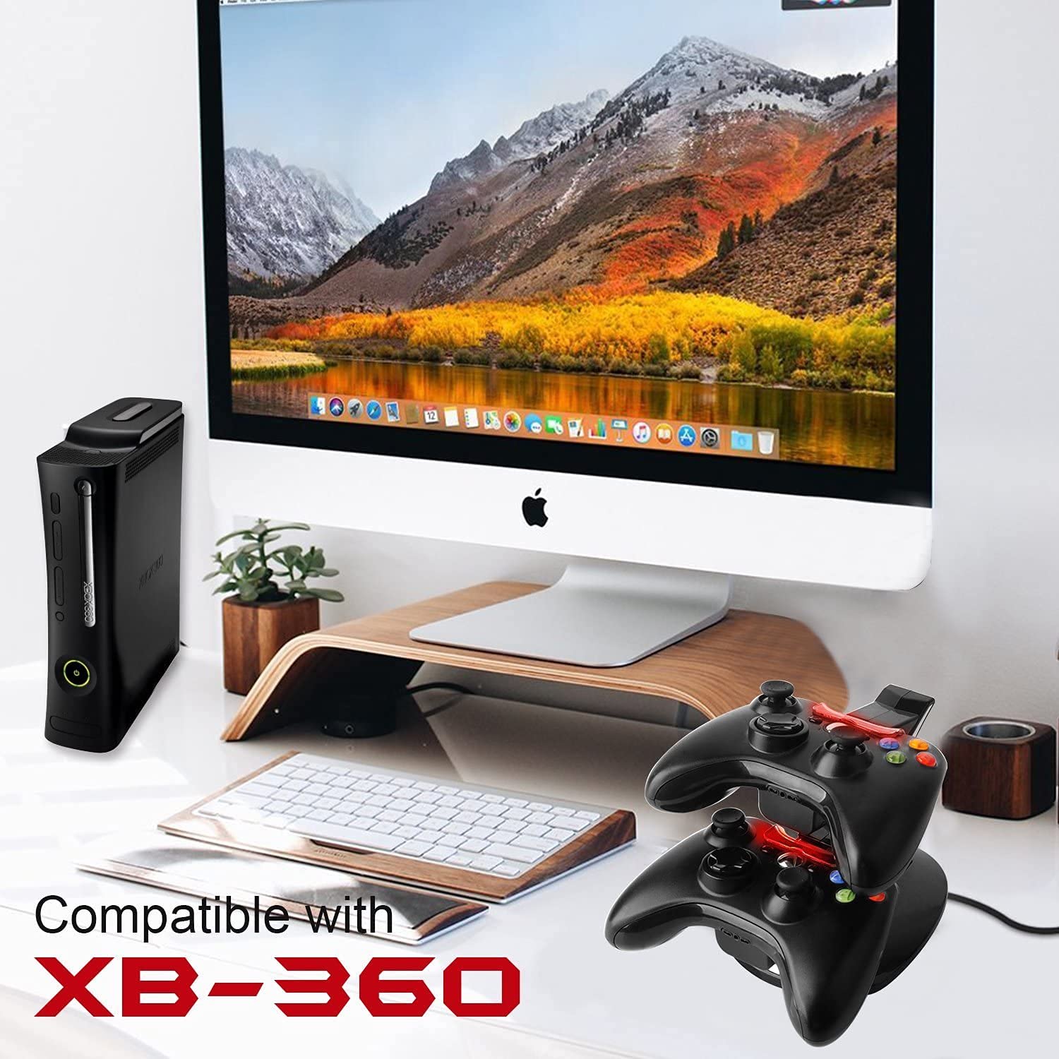 Controller Charger for Xbox 360, Y Team Battery Charger Kit for Xbox 360 Controller, Dual Charger Charging Docking Station Kit for Xbox 360 360E 360S Controller with 2 Battery Pack