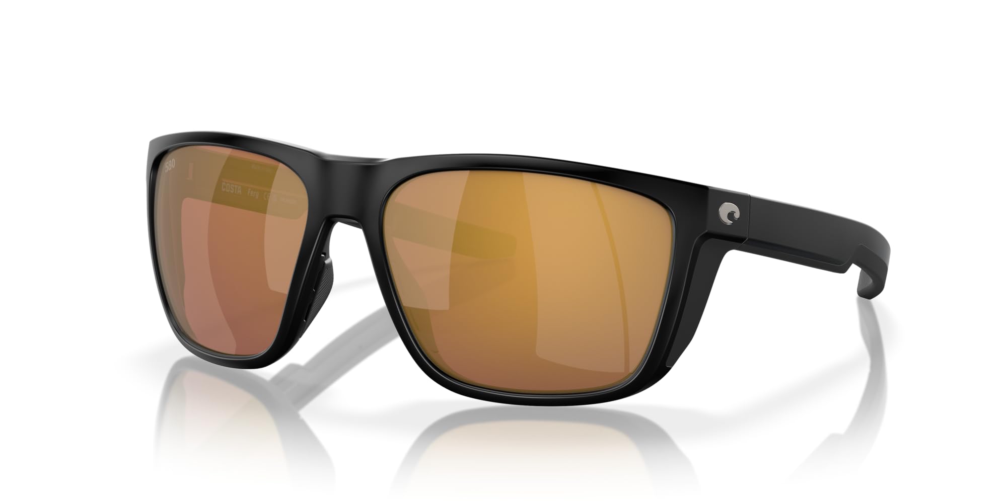 Costa Del Mar Mens Ferg Square Sunglasses, Matte Reef/Green Mirrored Polarized-580P, 59 mm