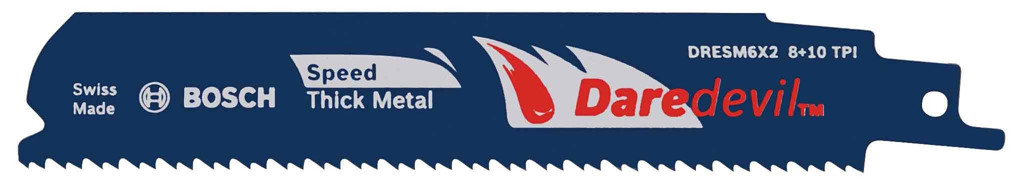 Bosch DRESM6X2 Daredevil 6-Inch Reciprocating Saw Blade, Speed for Heavy Metal