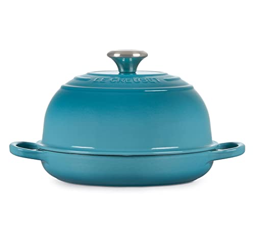 Le Creuset 9 1/2 in. Bread Oven Enameled Cast-iron Bundle with Oil & Vinegar Set and Spoon Rest - Caribbean