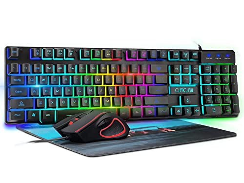 CHONCHOW Gaming Wireless Keyboard and Mouse Combo (USB Wired)