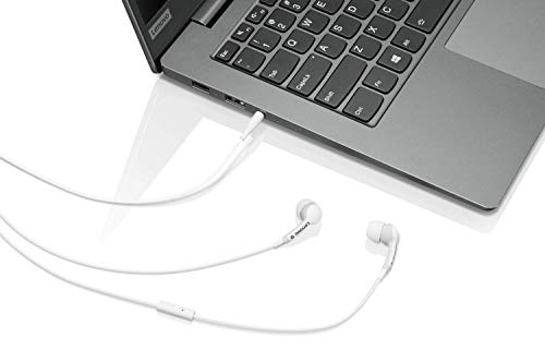 Lenovo 100 in-Ear Headphone, Wired, Microphone, Noise Isolating, 3 Ear Cup Sizes, Windows, Mac, Android, GXD0S50938, White