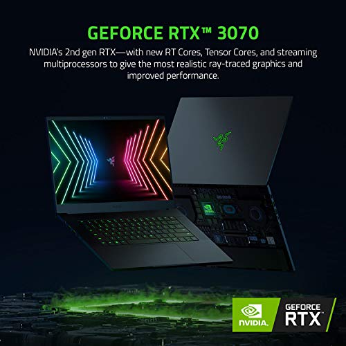Razer Blade 15 Base Gaming Laptop 2021: Intel Core i7-10750H 6 Core, NVIDIA GeForce RTX 3070, 15.6" FHD 1080p 144Hz, 16GB, 512GB SSD - CNC Aluminum - Chroma RGB Lighting - Thunderbolt 3