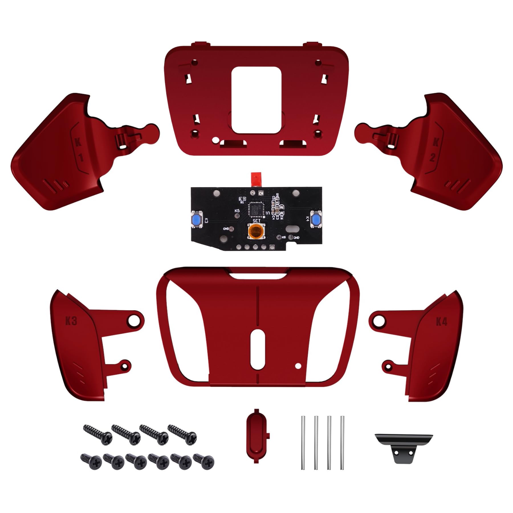 Turn RISE to RISE4 Kit β Redesigned Scarlet Red K1 K2 K3 K4 Back Buttons Housing & Remap PCB Board for PS5 Controller eXtremeRate RISE & RISE4 Remap kit - Controller & Other Accessories NOT Included