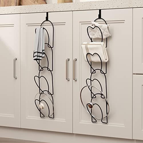 LINFIDITE 10 Pack Hat Rack Hanger Holder Organizer Closet Hanging Baseball Cap Display Storage Rack Wig Rack Over Door Wall Mounted for Scarves Handbags Towels Clothes Ties w Hanging Hook Black
