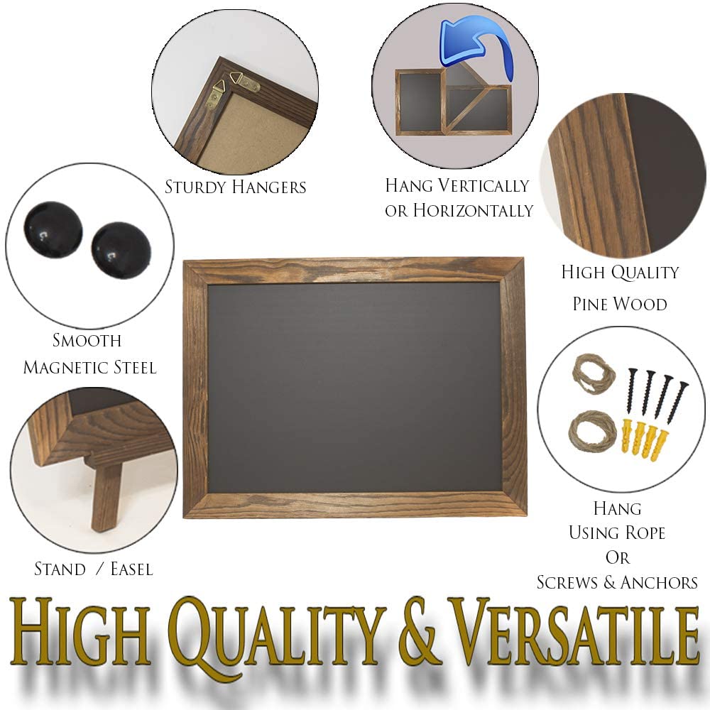 Chalk Board Sign Easel Stand Set - Standing Chalkboard Sign with Stand with Liquid Chalk Markers - Chalkboards to Write on with Stand - Wooden Frame Chalk Board Menu - Large Chalkboard by Peraco