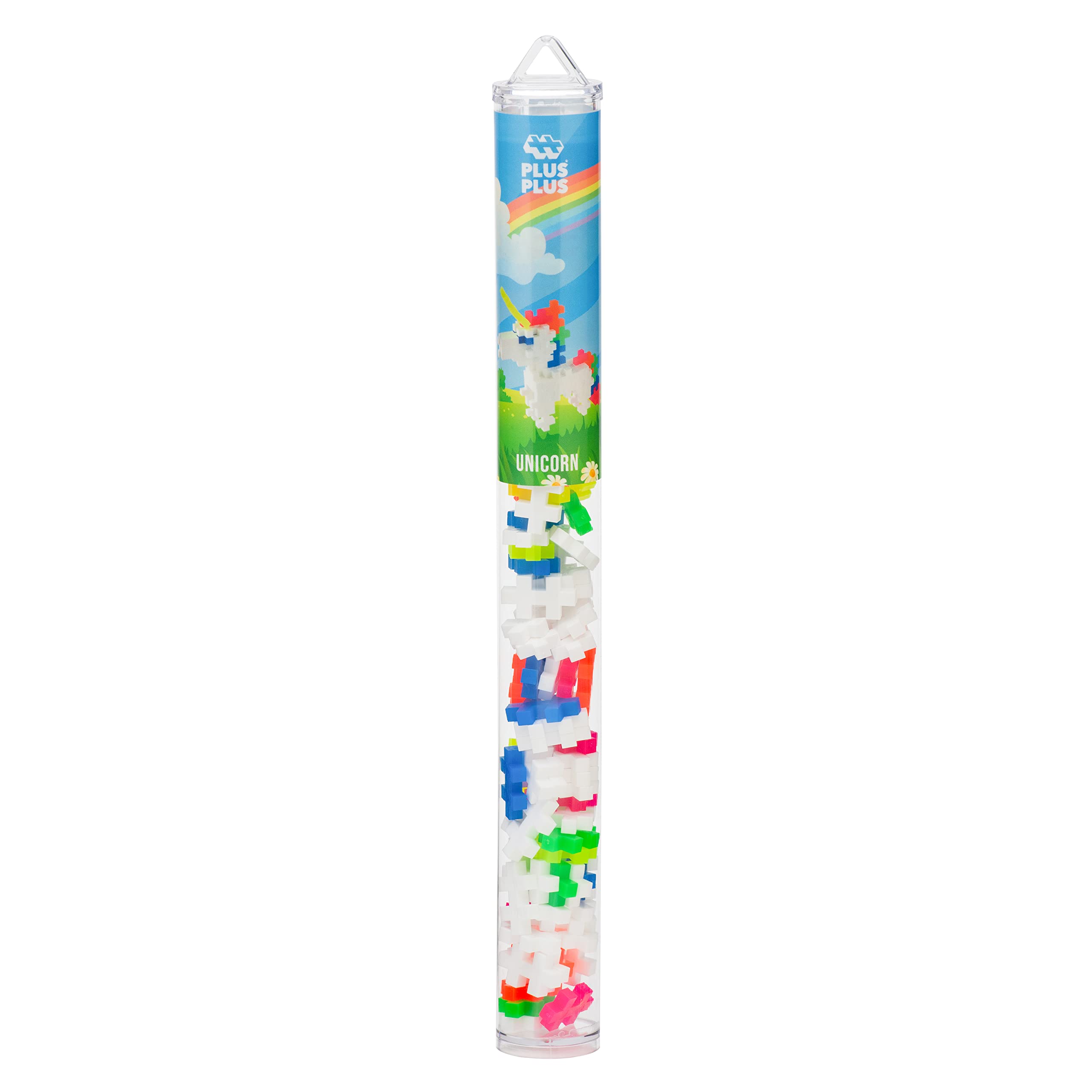 Plus Plus 3D Figure Building Block Set, Fun Stem Toys for Kids, 70 Interlocking Pieces - Unicorn Mini Maker Tube