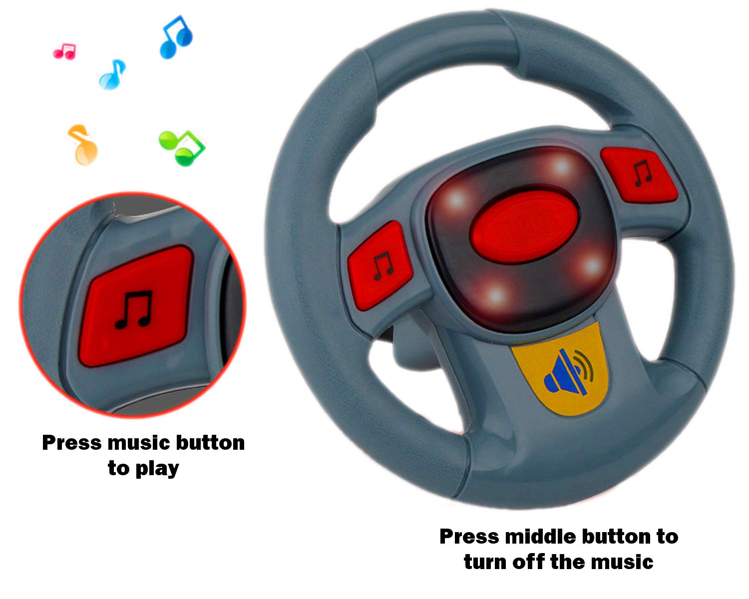 POCO DIVO Police Car 3-in-1 Baby Walker Toddler Ride On Buggy Pretend Play Toy Kids Gliding Scooter with Music & Light
