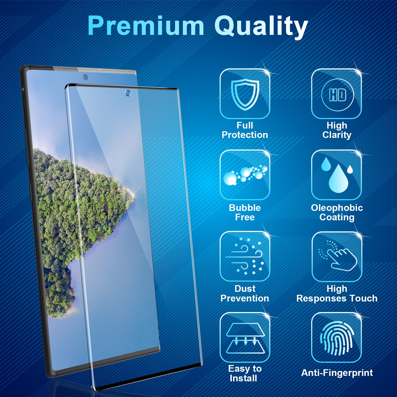Galaxy S22 Ultra Screen Protector [2+2 Pack] Camera Lens Protector, Fingerprint Unlock Support, HD Tempered Glass, Touch Sensitive, Anti Scratch, for Samsung S22 Ultra 5G Glass Screen Protector