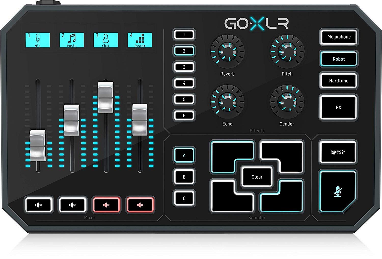 TC-Helicon GoXLR Revolutionary Online Broadcaster Platform with 4-Channel Mixer, Motorized Faders, Sound Board and Vocal Effects, Officially Supported on Windows