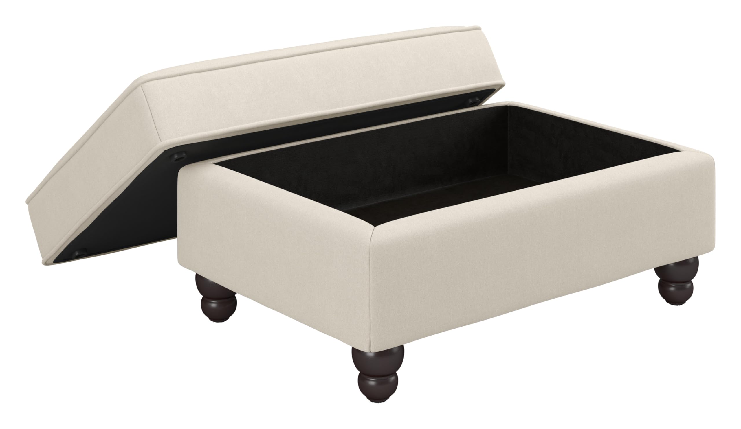 Bush Furniture Coventry Accent Chair with Ottoman Set, Cream Herringbone