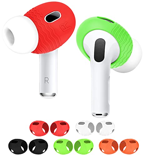 IiEXCEL 5 Pairs (Fit in Case) Anti-Slip Ear Tips Compatible with AirPods Pro 2, Ultra Thin Slim Silicone Eartips Earbuds Gel Cover Accessories Compatible with AirPods Pro 2nd Generation 2022 Colorful