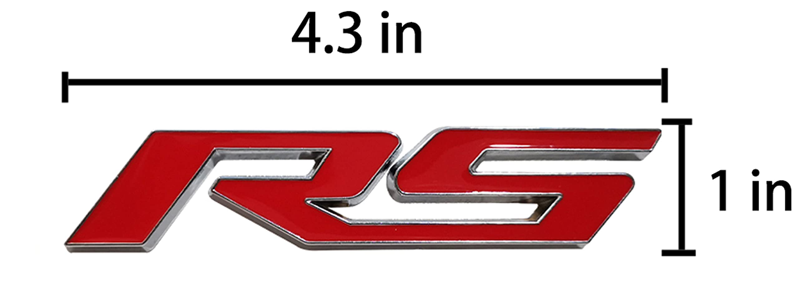 Cloud set 2pcs RS Emblem 3D Metal Badge Decals Compatiable for Camaro GM Series Racing Sport Car Decoration Accessories Logo (Silver red)
