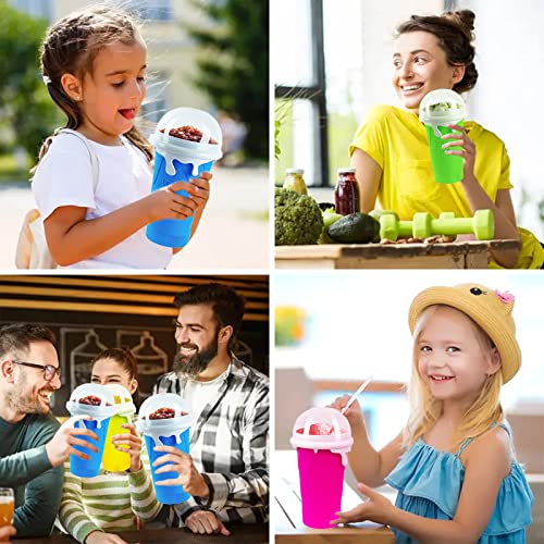 Nenkarn Slushy Maker Cup, Upgrade 17oz/500ml Slushie Cup, Quick Frozen Magic Cup, Double Layers Slushie Maker Cup, Cool Stuff Birthday Gifts for Kids (Rose)