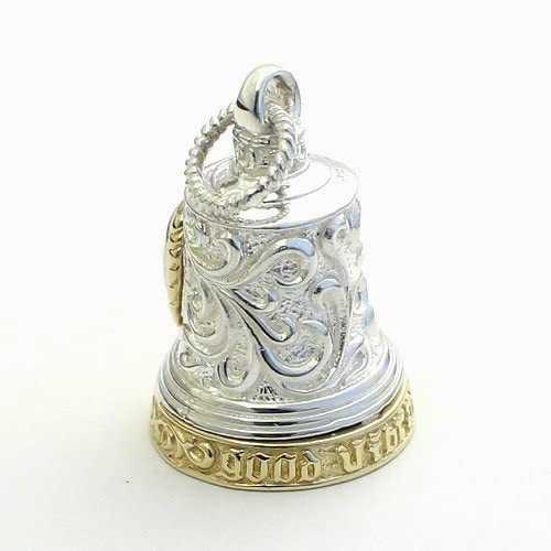 COSUMOSU London Blue Topaz 925 Sterling silver 3-D Filigree Bell large Pendant for necklace