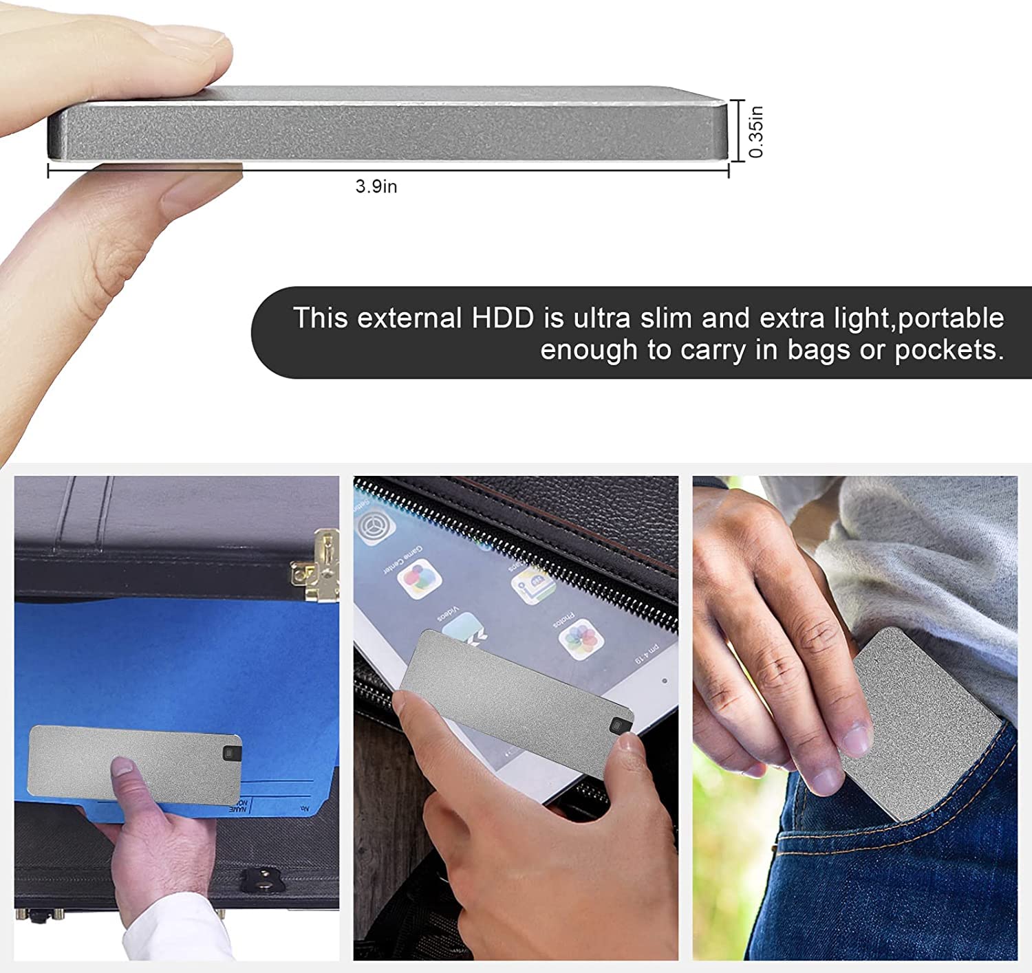 External Hard Drive,16𝐓𝐞𝐫𝐚𝐛𝐲𝐭𝐞 Portable SSD Hard Drive,Computer Data Backup Drive Fast Transfer Up to 500MB/s, External Solid State Drive,16TB External Hard Drive Compatible for Desktop,Laptop