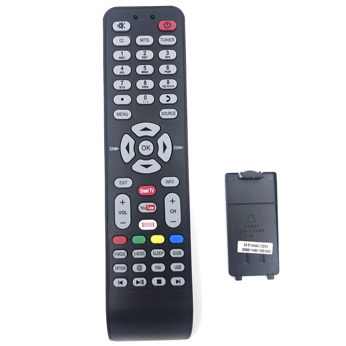 Ueohitsct 06-519W49-C005X Remote Control for TCL/Hyundai/EKT/HKPro/VISIVO/Kalley Smart TV