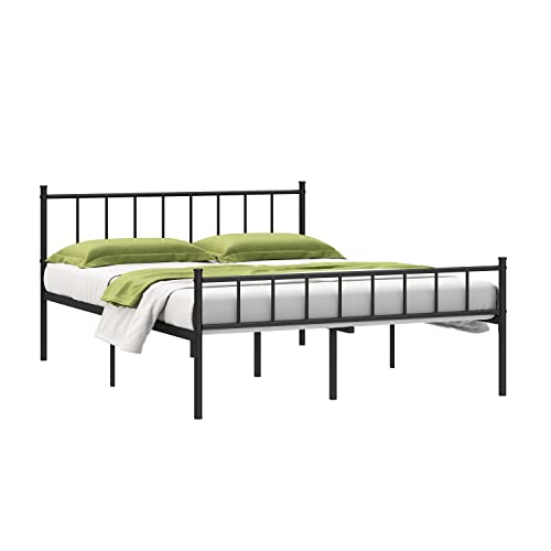 HLIPHA Full Size Metal Platform Bed Frame with Heavy Duty Steel Slat Support,14" Height Easy Assembly Mattress Foundation,No Box Spring Needed,Black