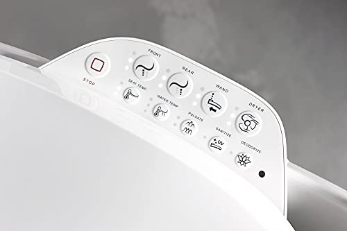 KOHLER 8298-0 PureWash E590 Elongated Bidet Toilet Seat, Heated Bidet, Bidets for Existing Toilets, Nightlight, Self-Cleaning Nozzle, Biscuit