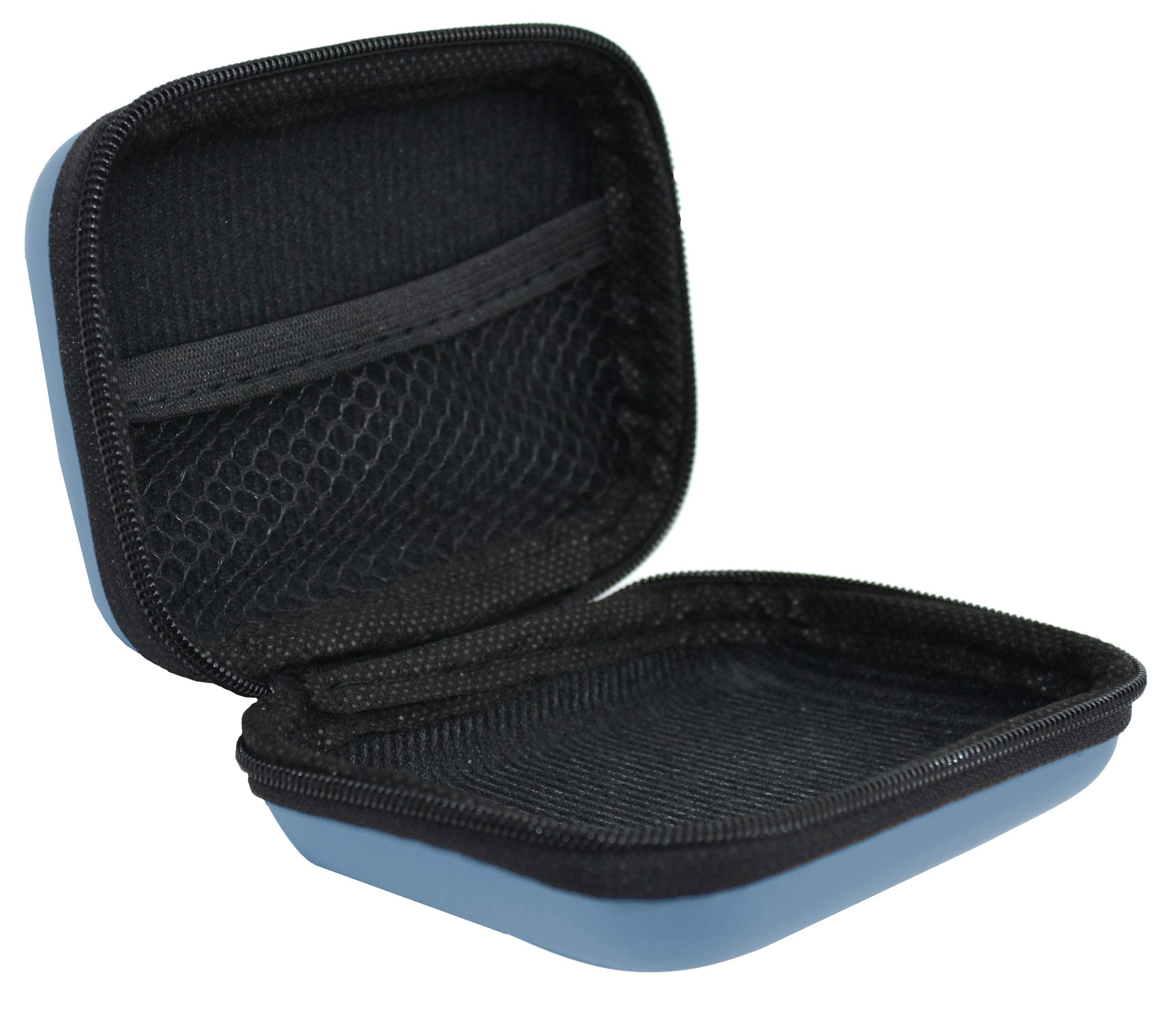 Teak Tuning Fingerboard Travel Carry Case, Mini - Hard Protective Shell, Blue Exterior, Black Interior - 4.5" x 3" x 1.5"