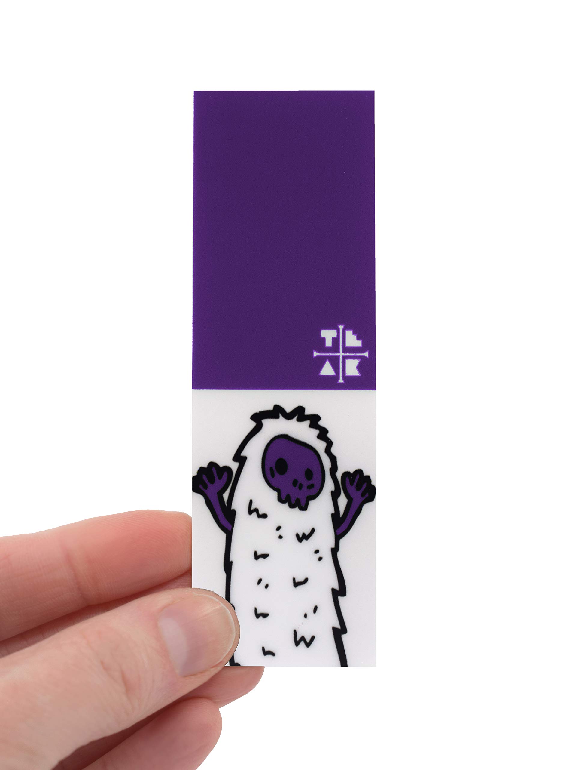 Teak Tuning Fingerboard Deck Graphic, Purple Yeti - Adhesive Graphics to Customize Your 35mm Fingerboard Deck - 110mm Long, 35mm Wide, 0.2mm Thick - Waterproof Vinyl - Includes Mini File