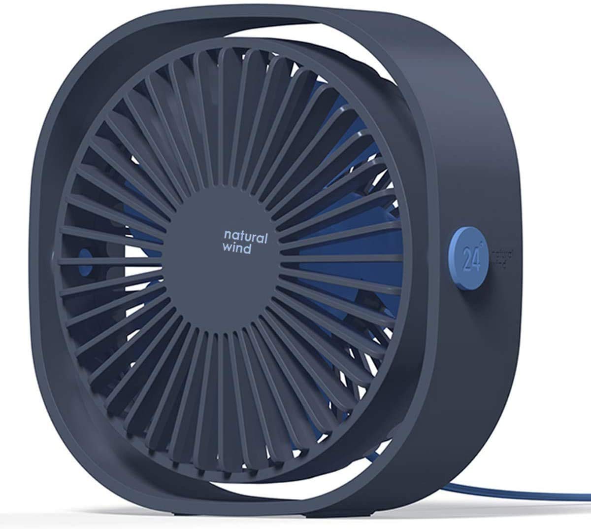 COMLIFE USB Desk Fan with Remote, 8 inch Portable Table Fan with 3 Speeds Strong Airflow, RGB Light, Quiet Operation and 360°Rotate for Home Office Bedroom