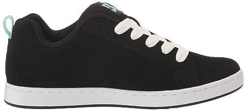 DC Women's Court Graffik Low Shoe Skate, Black/Crazy Pink/Turquoise, 9.5