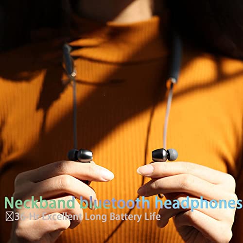 IKXO Neckband Bluetooth Headphones Noise Cancelling Headset with Mic Wireless Earbuds 5.0 CVC 8.0 Waterproof Sport Earphones for Running Driving Working Compatible
