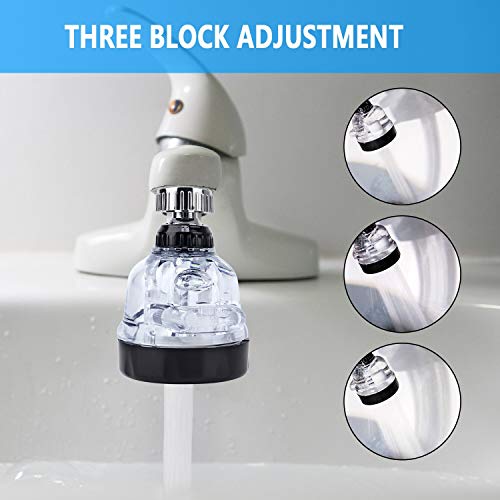 Faucet Head 360° Rotatable,3 Modes Position Adjustable Faucet Water Filter for The Kitchen,Booster Shower Water Saver Extender Splashproof Filter Vegetable Tap Device Bathroom